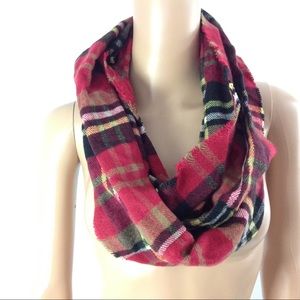 Accessories | New Infinity Scarf Plaid Red | Poshmark